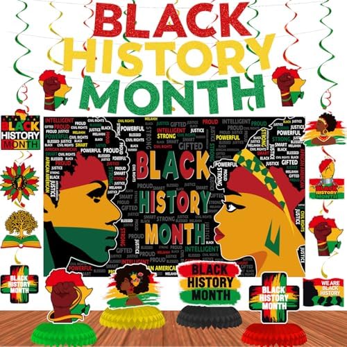 Amazon.com: Black History Month Backdrop Decorations Black History ...