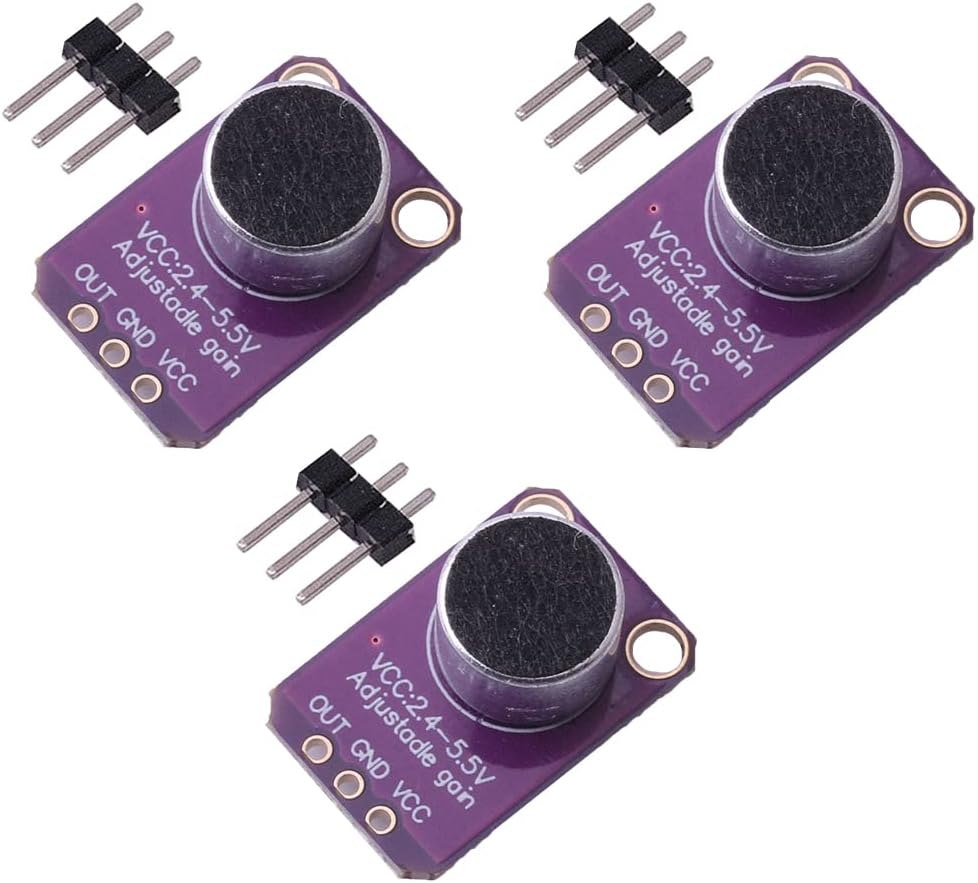 Amazon.com: DUNSI 3pcs MAX4466 Microphone Amplifier Board Module GY ...