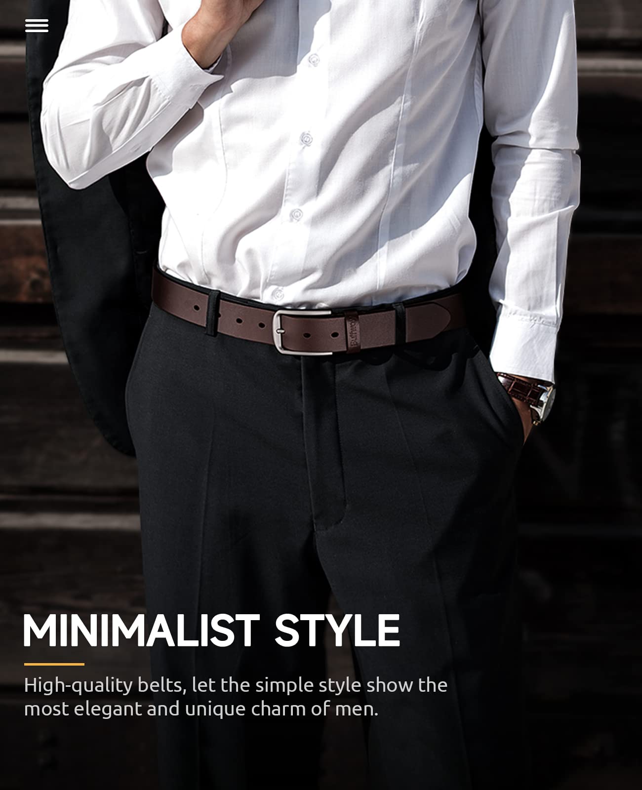 Snapklik.com : Buffway Mens Belt Full Grain Genuine Leather Belts For ...