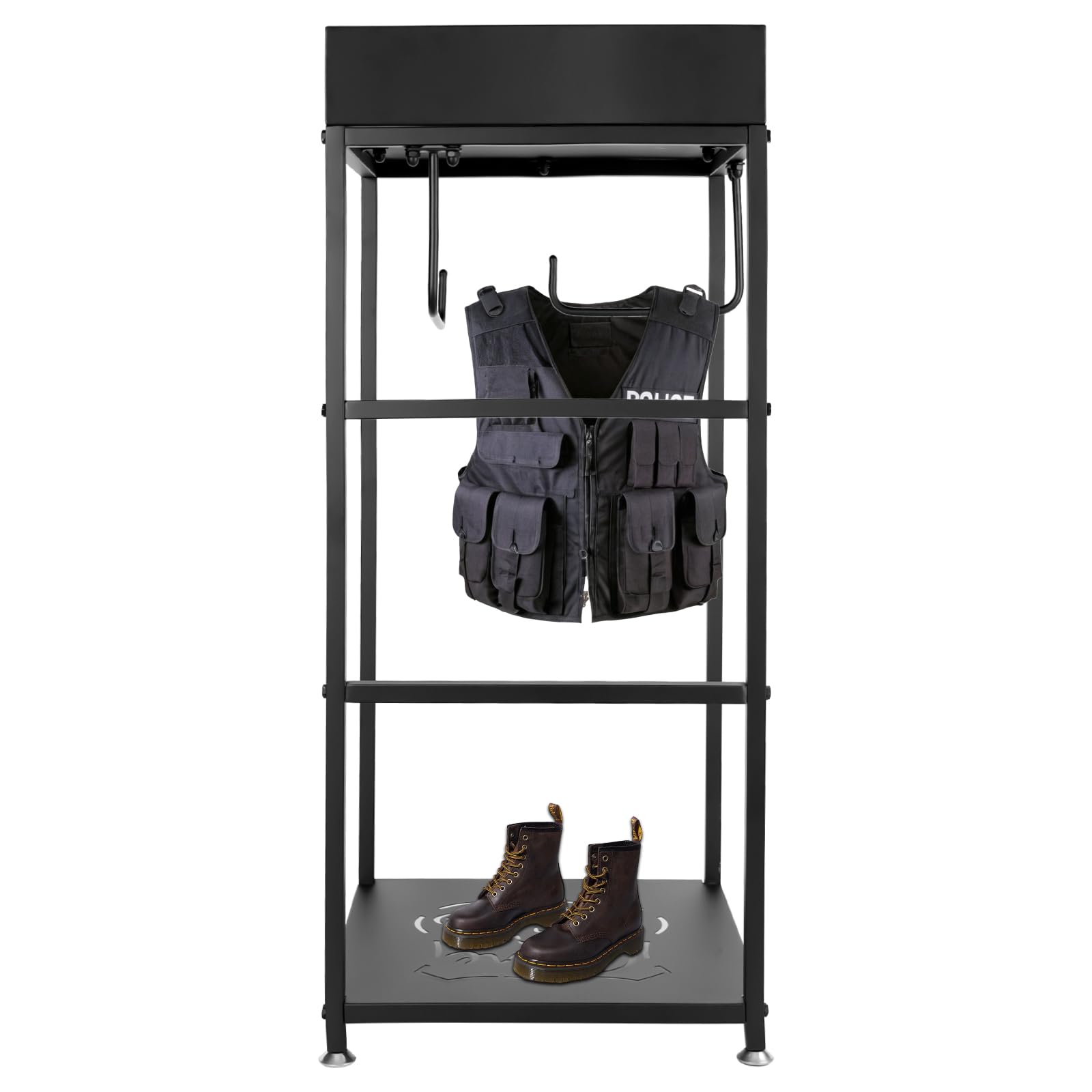 Amazon.com: Black Police Gear Stand with 3 Hooks, Tactical Gear Rack ...