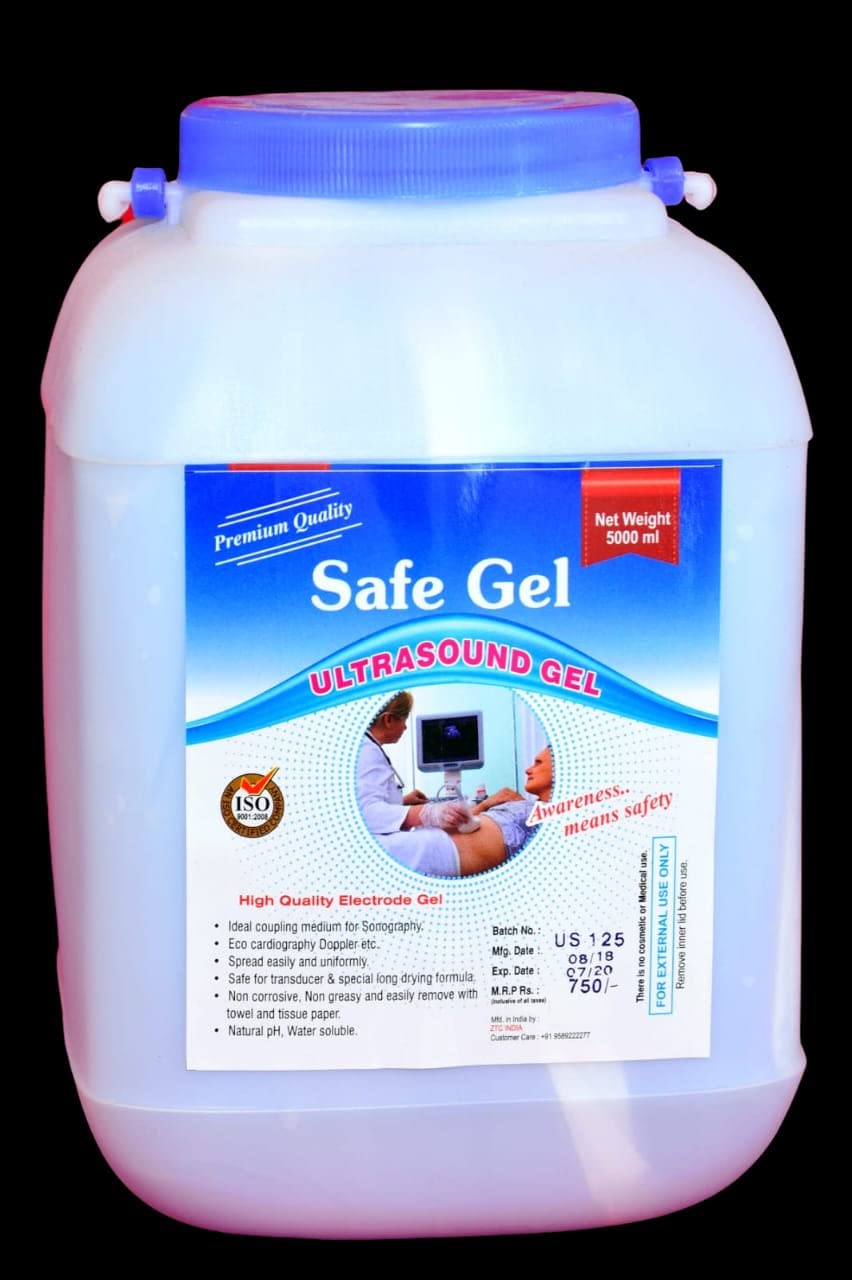 Safe Gel Ultrasound Transmission gel for USG ECG EEG Sonography and Physio 5000ML : Amazon.in ...
