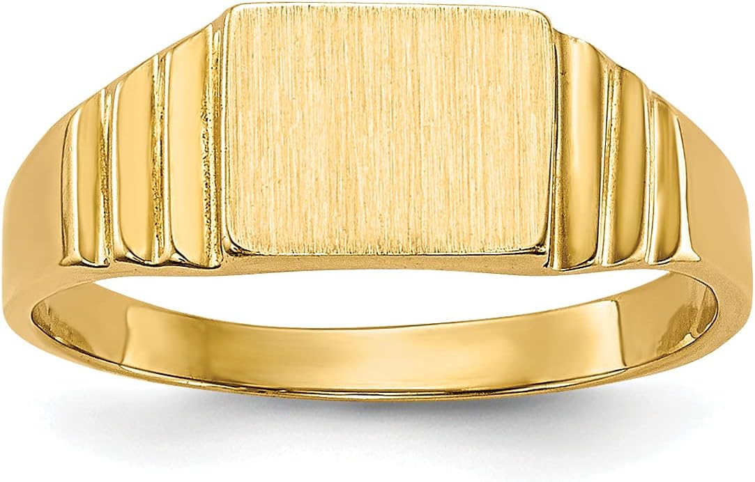 Lex & Lu 14k Yellow Gold Rectangular Signet Ring LAL97359|Amazon.com