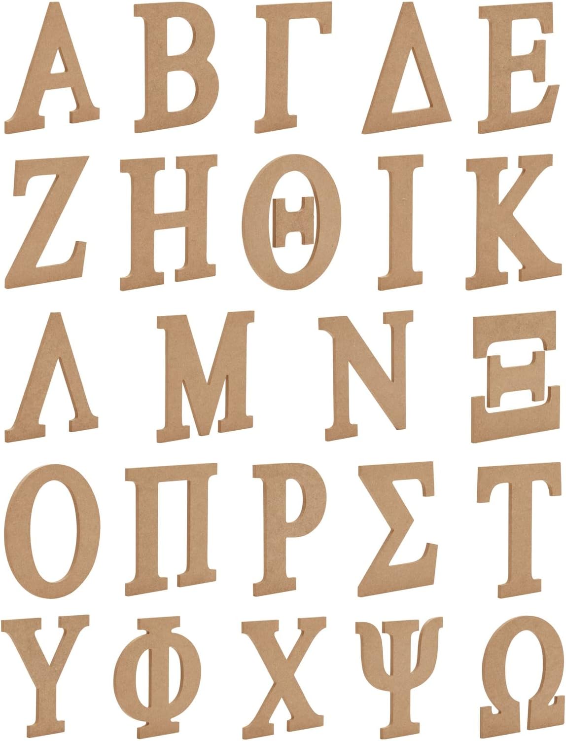 Amazon.com: 2 Inch 120 Pieces Wooden Greek Letters Bold Font Unfinished ...