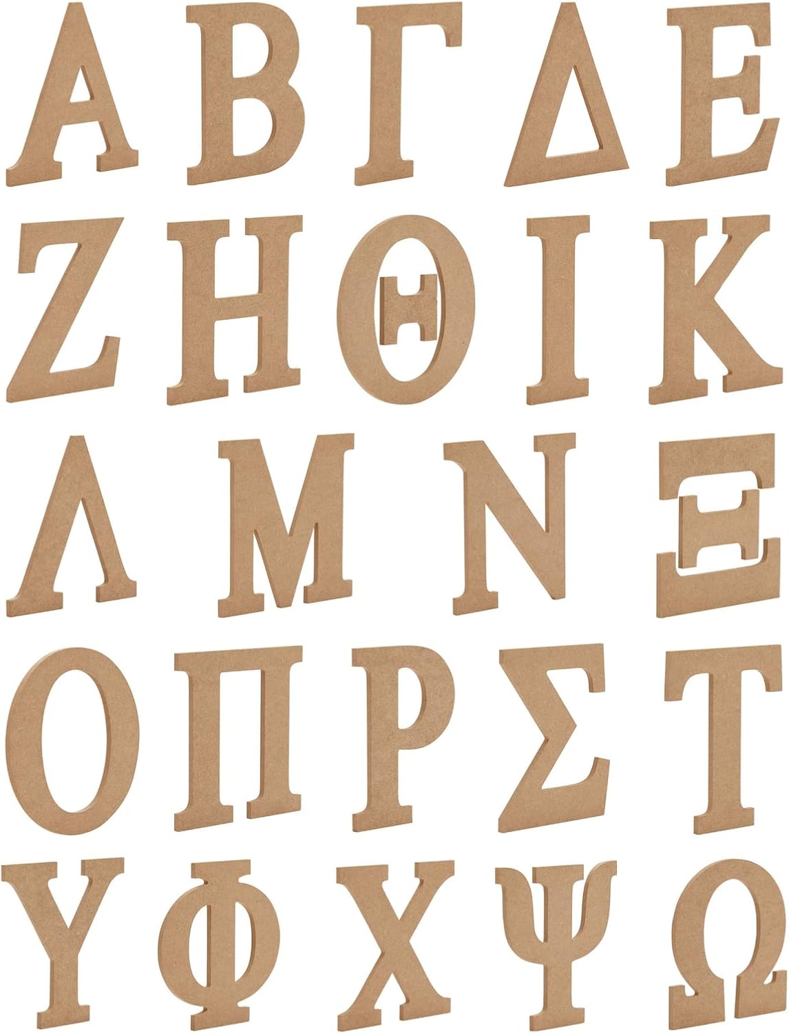 Amazon.com: Juvale Unfinished Wood Greek Letters for Wall Decor, Crafts ...