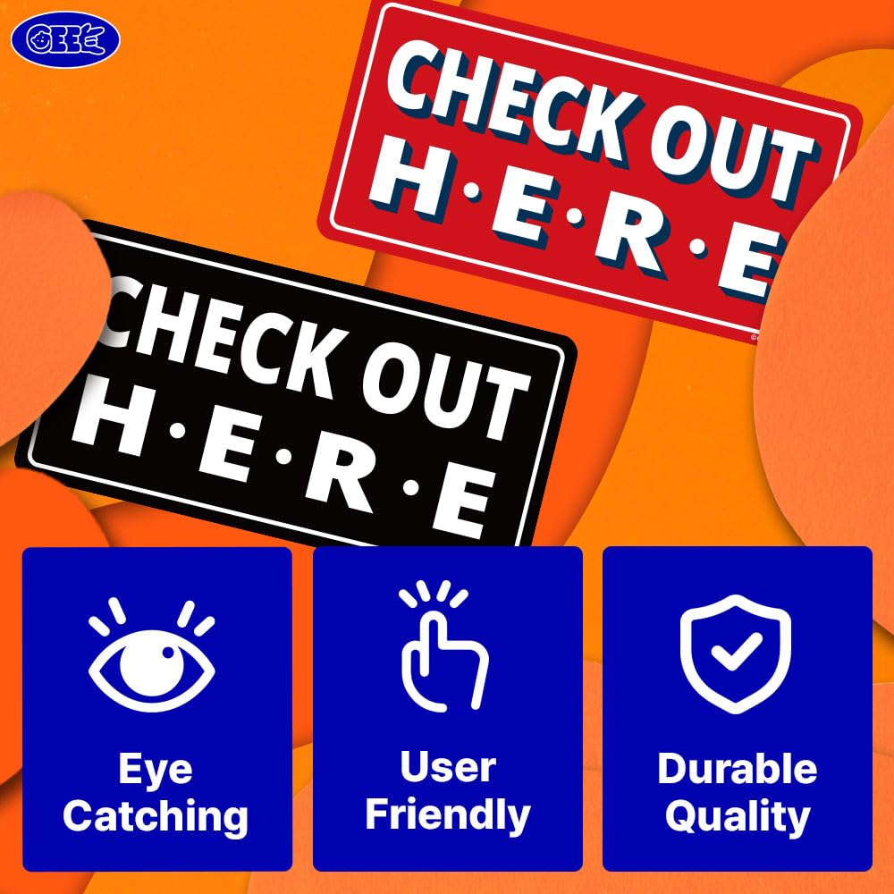 Snapklik.com : GEEKBEAR Check Out Here Sign Hanging From Ceiling - 12 X 6 In