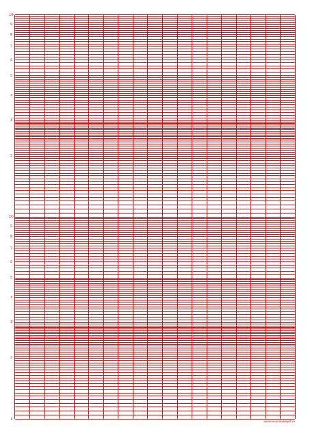 Semilog Graph Paper, pack of 50,Semi-Logarithmic Scale, Red Grid ...