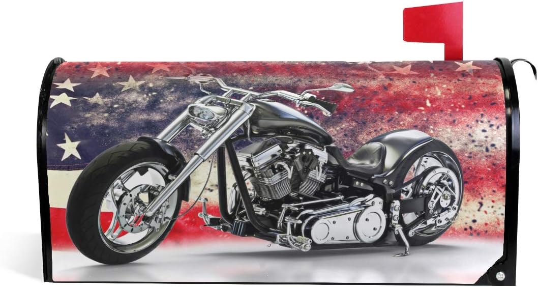 Amazon.com: SUABO Motorcycle with American Flag Background Magnetic ...