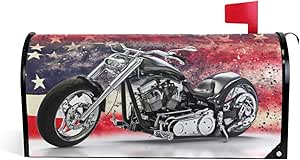 Amazon.com: Motorcycle with American Flag Background Magnetic Mailbox ...