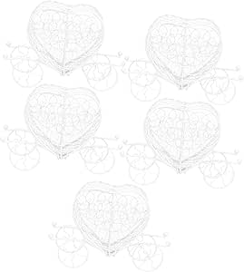 5pcs Iron Candy Box Treat Case Carriage Centerpiece Fillable Heart ...