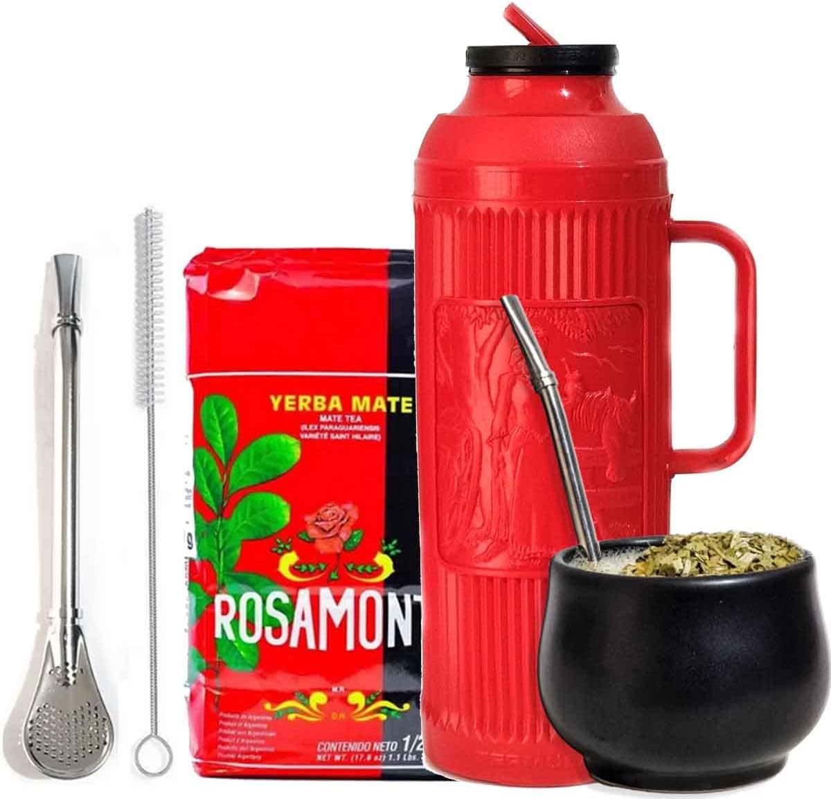 Hierba Mate Rosamonte Kit Mate Argentino Rosamonte Termo Termolar Rojo ...