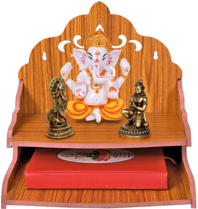 AKAAY Wooden Home Temple, Handcrafted Wooden Home Temple for Daily ...