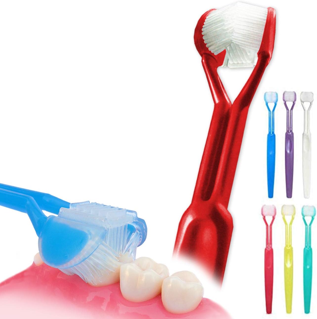 Amazon.com : DenTrust 4-PK 3-Sided Toothbrush | Easily Brush Better ...