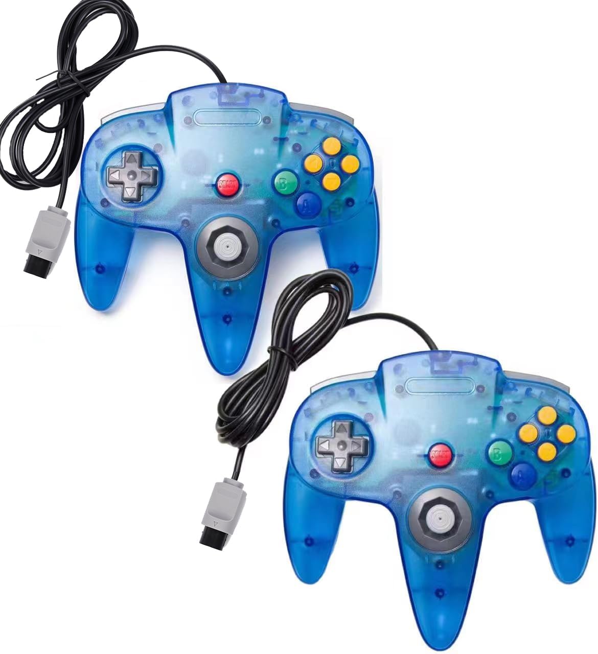 2 Pack N64 Controller, Classic Retro Wired N64 64 Bit Gamepad Joystick ...