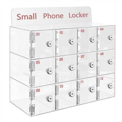 Amazon.com: Cell Phone Locker Box Clear Cell Phone Storage Acrylic Cell ...