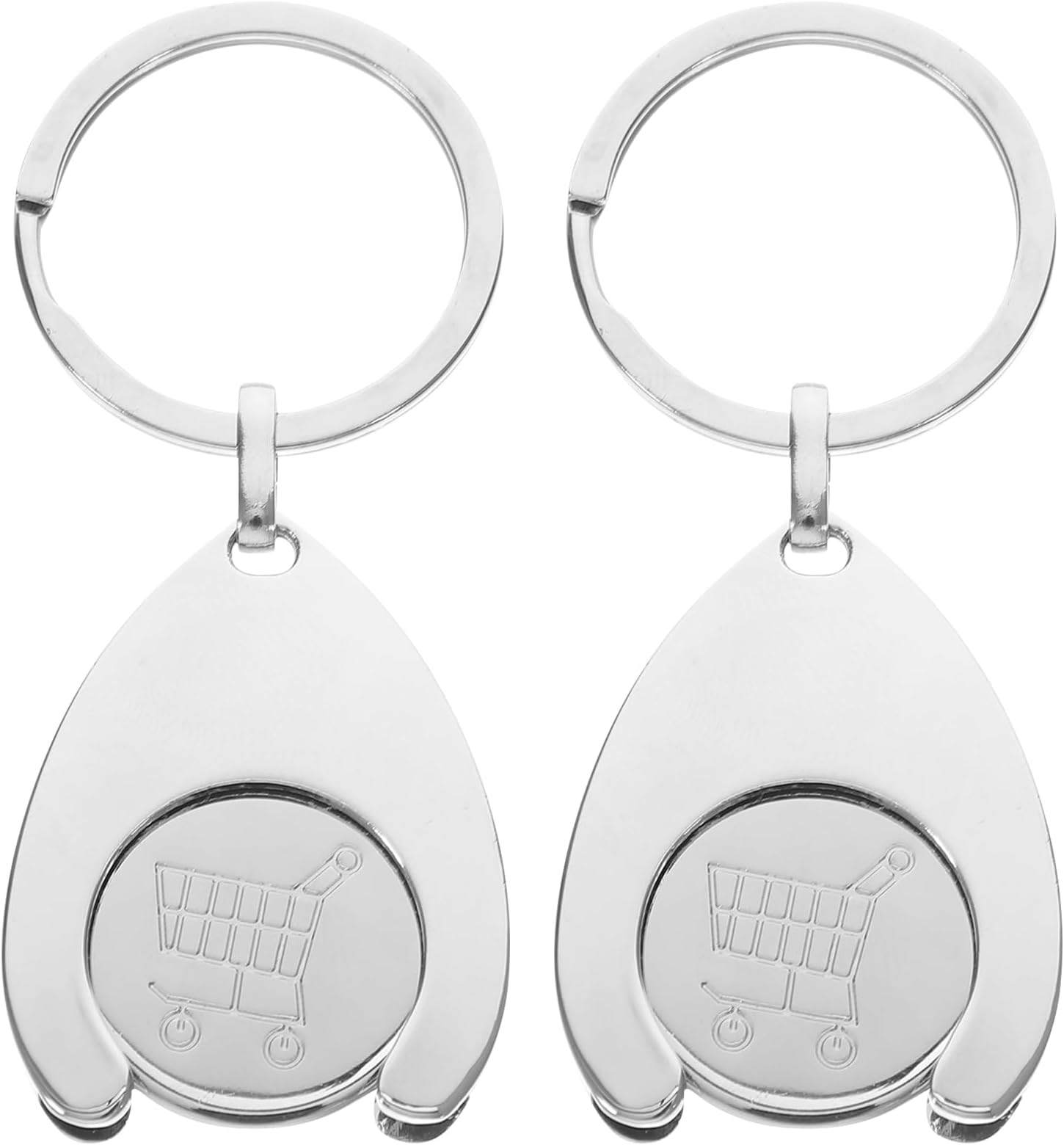 Amazon.com: Yuhoo Shopping Trolley Tokens Key Ring, 4Pcs Stainless ...