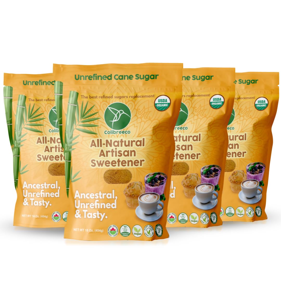 Amazon.com: Colibreeco, Organic Unrefined Cane Sugar, 1 Pound (Pack of ...