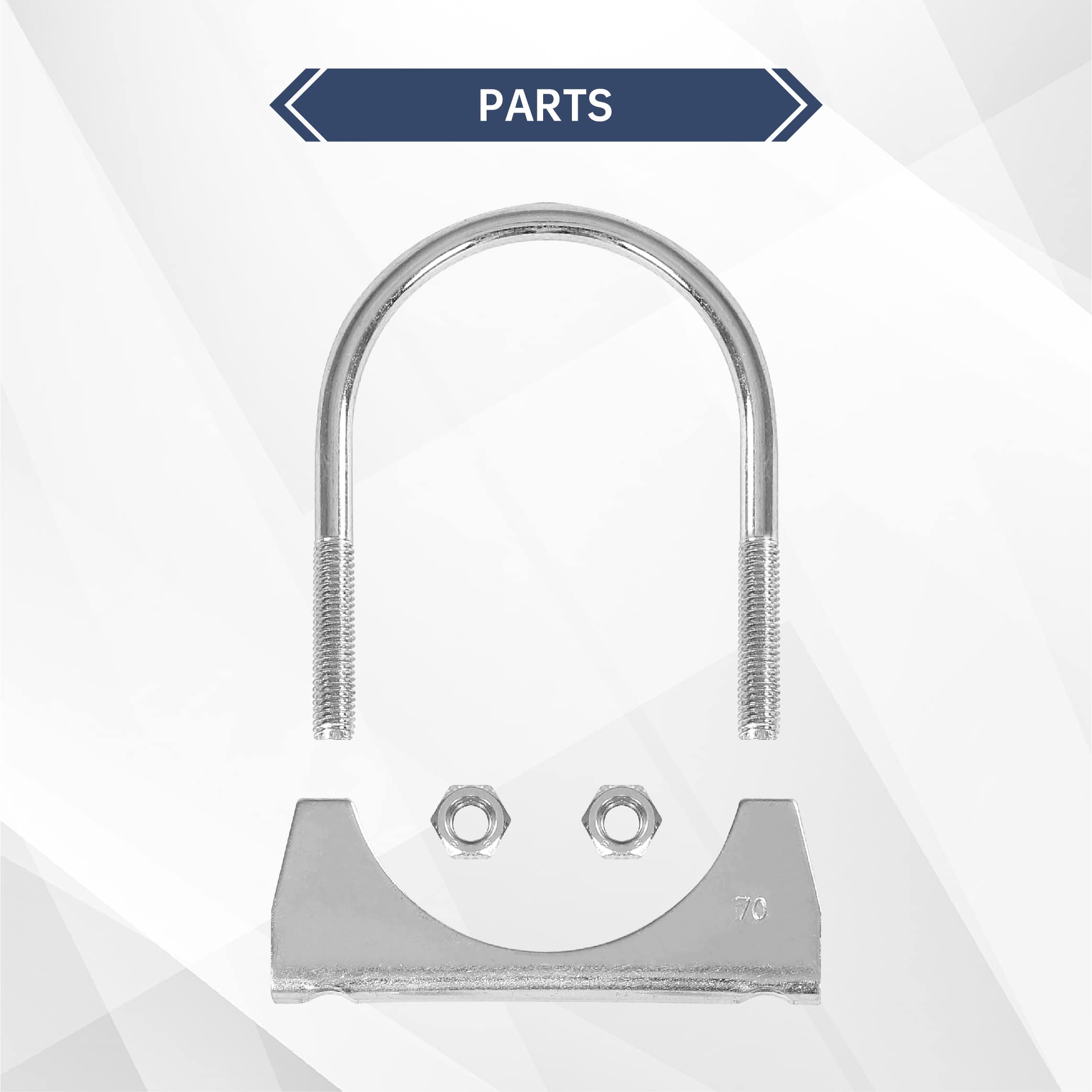 Snapklik.com : BATONECO 2.75" U Bolt Clamp, Muffler Exhaust Clamps,2-3/ ...