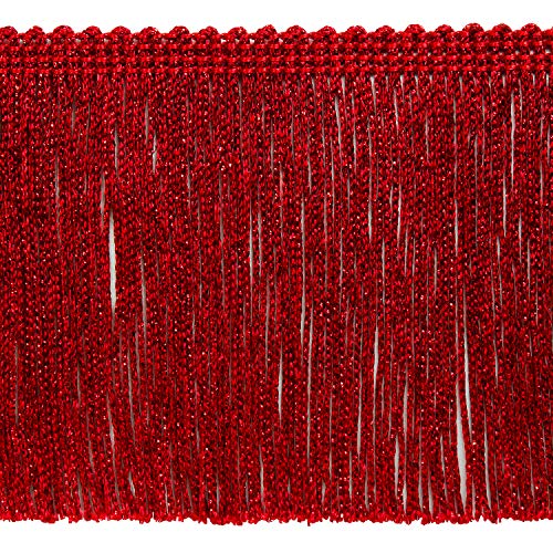 Snapklik.com : Trims By The Yard 4 Metallic Chainette Fringe Trim Red