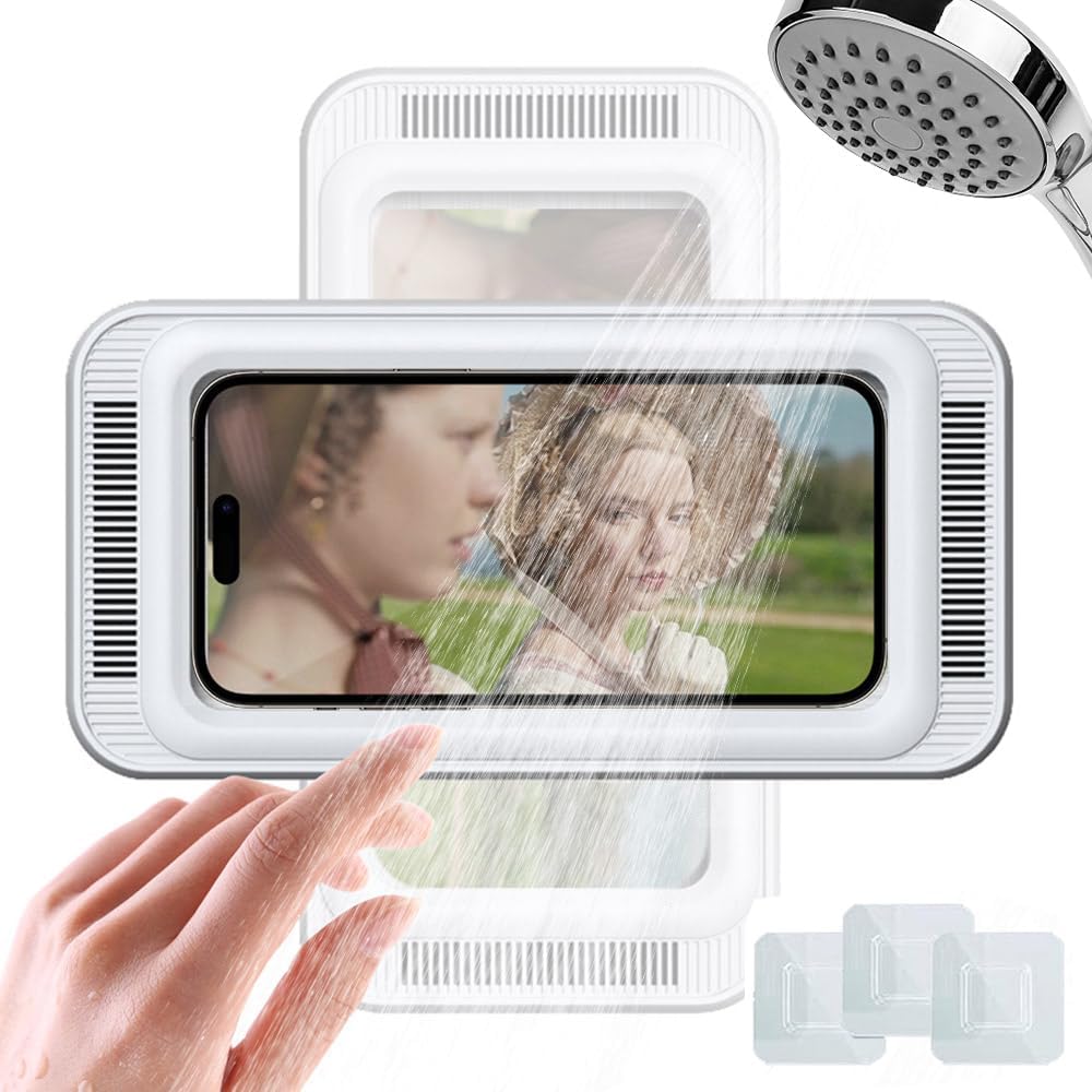 Amazon.com: KUNSLUCK Shower Phone Holder Waterproof, Anti-Fog Touch ...
