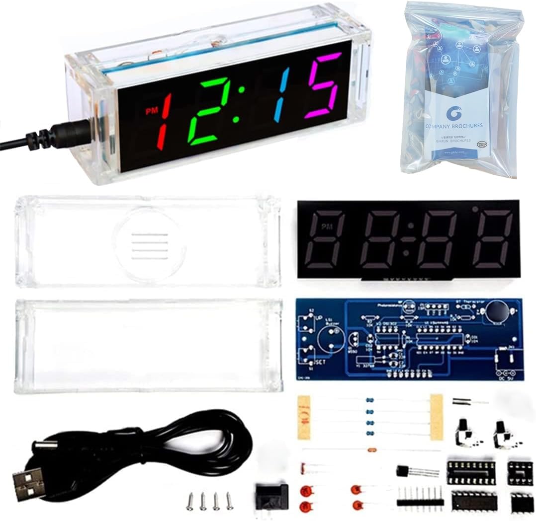 Gikfun Colorful Digital LED Electronic Alarm Clock DIY Kits Soldering ...
