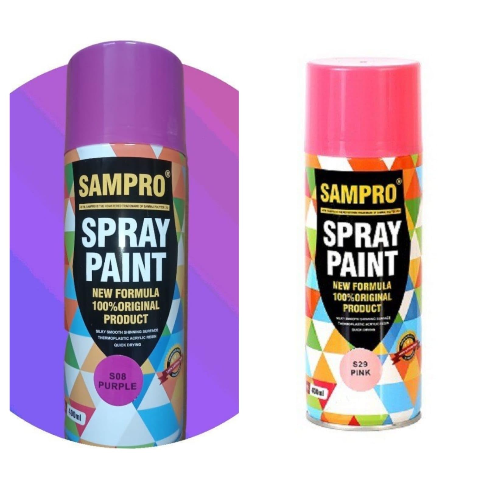 Sampro Aerosol Multipurpose Purple Spray Paint And Pink Spray Paint ...