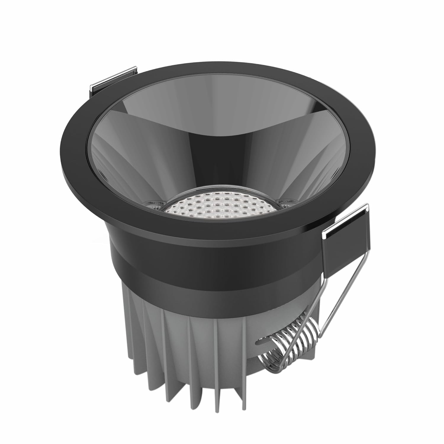 FYBROS 15W Black Body LED COB Down Light with Metallic Black Reflector ...