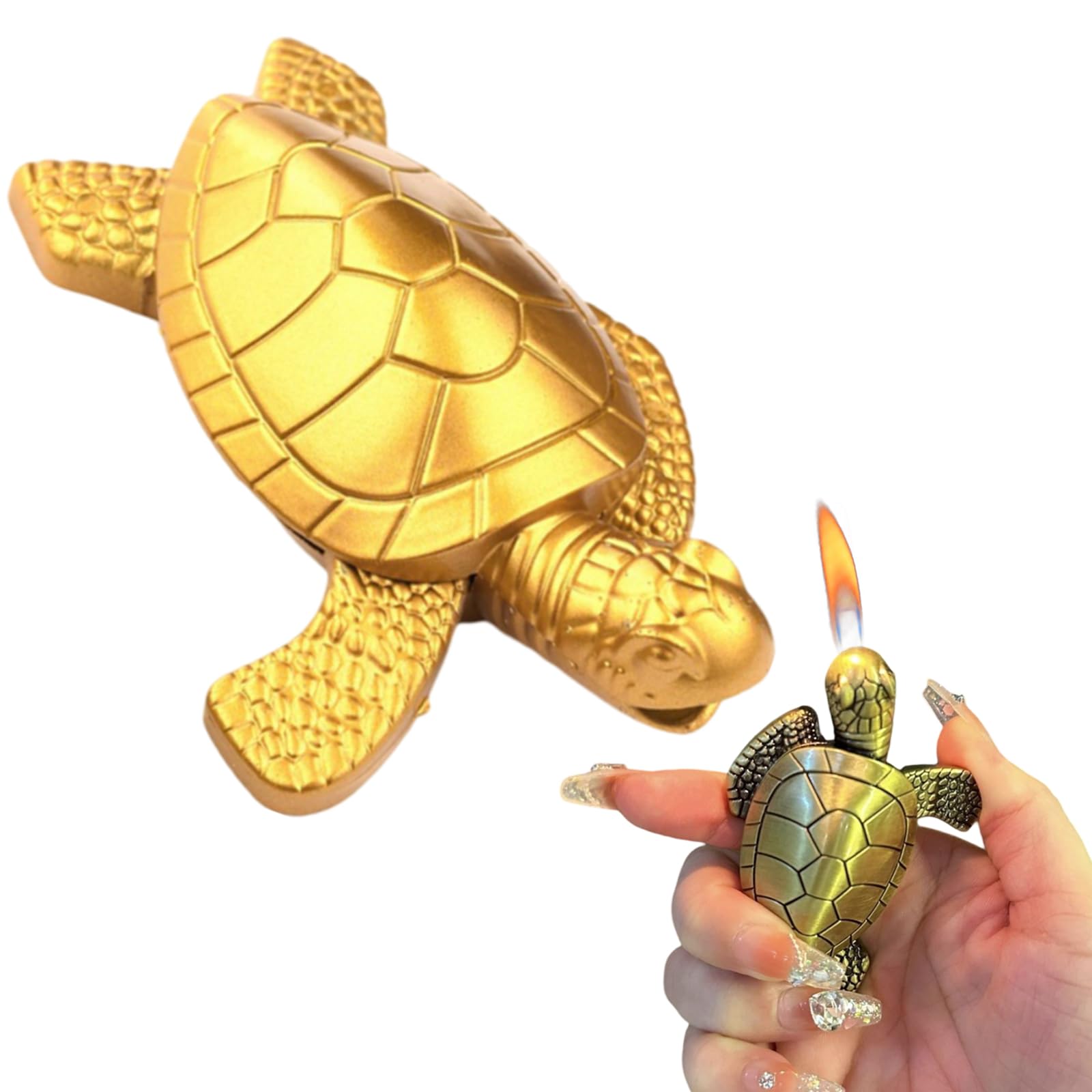 Amazon.com: Torch Lighter, Creative Desktop Golden Turtle Butane ...