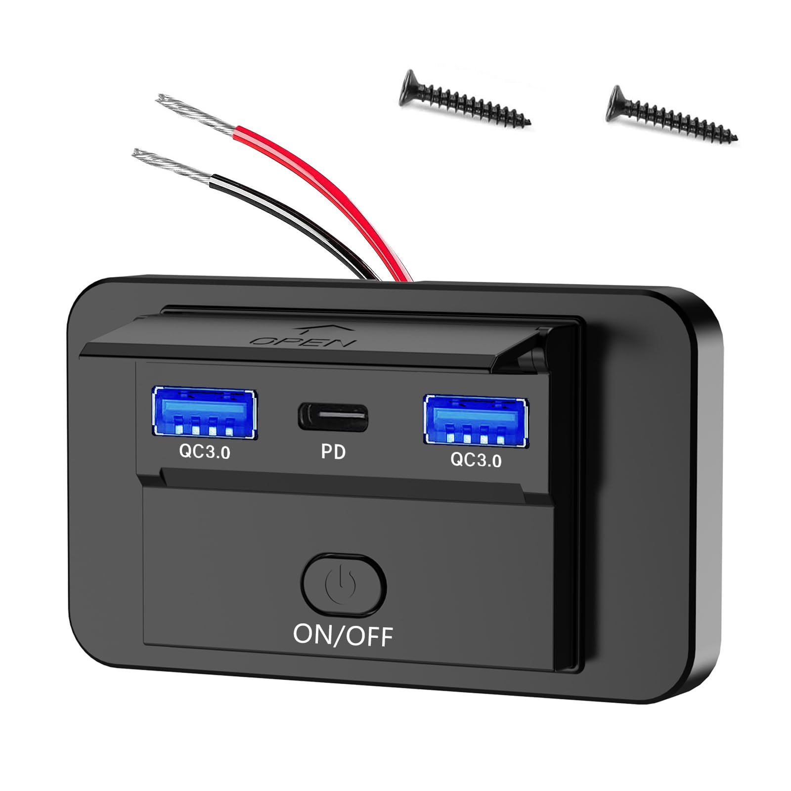 Katslyn 12v USB Socket Campervan 66W 3 Port USB Socket 12v USB C Socket ...