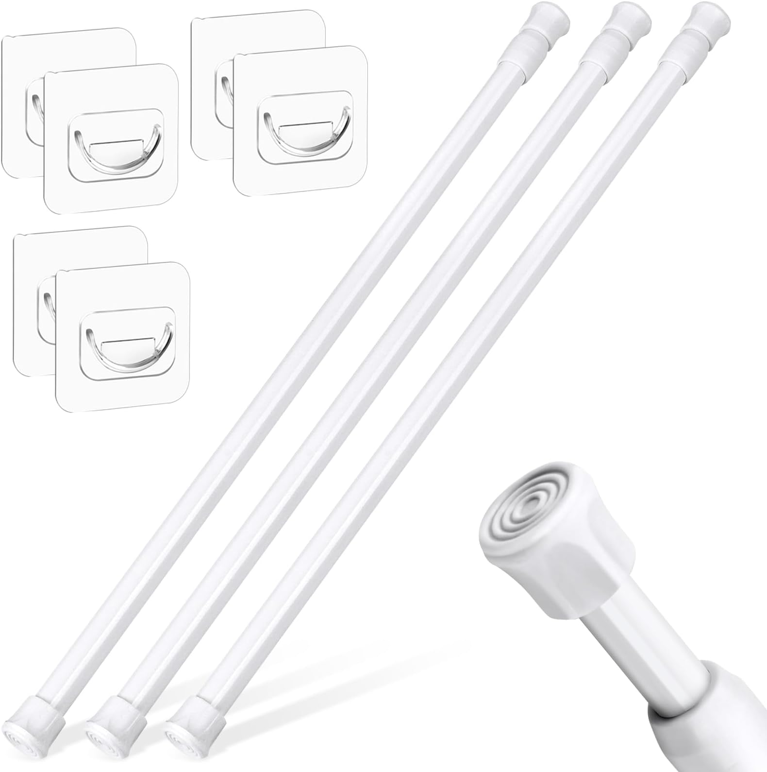 Amazon.com: Gydandir 4 Pack Spring Tension Rods Curtain Rod Adjustable ...