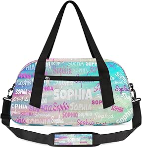 Amazon.com | Custom Gym Dance Bag with Name Girls, Overnight Workout ...