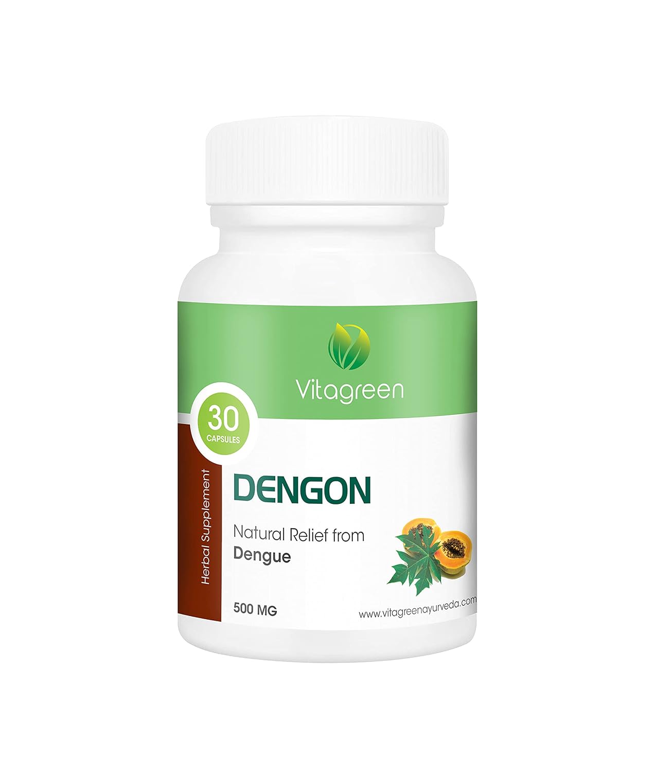 Vitagreen Dengon Capsules For Dengue Support|, 500 mg, 100% Ayurveda ...