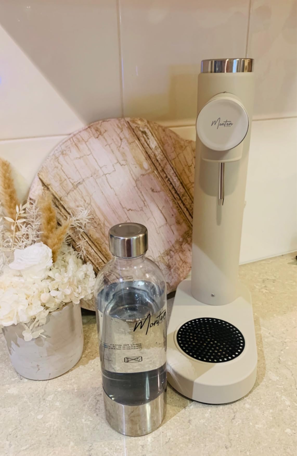 Monten Soda Sparkling Water Maker - Copper Carbonated Water Machine - Includes 900ML Water ...