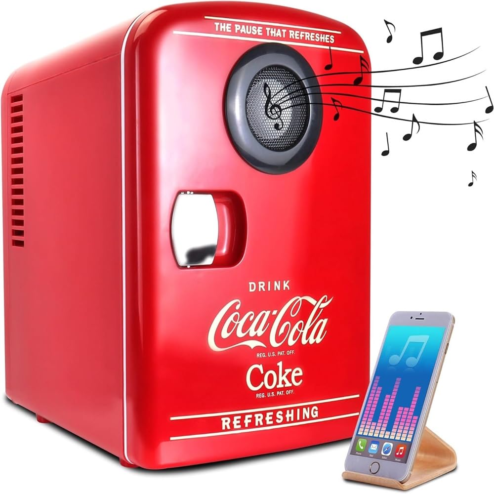 Amazon.com: Coca-Cola Bluetooth Mini Fridge with Speaker 4L Portable ...