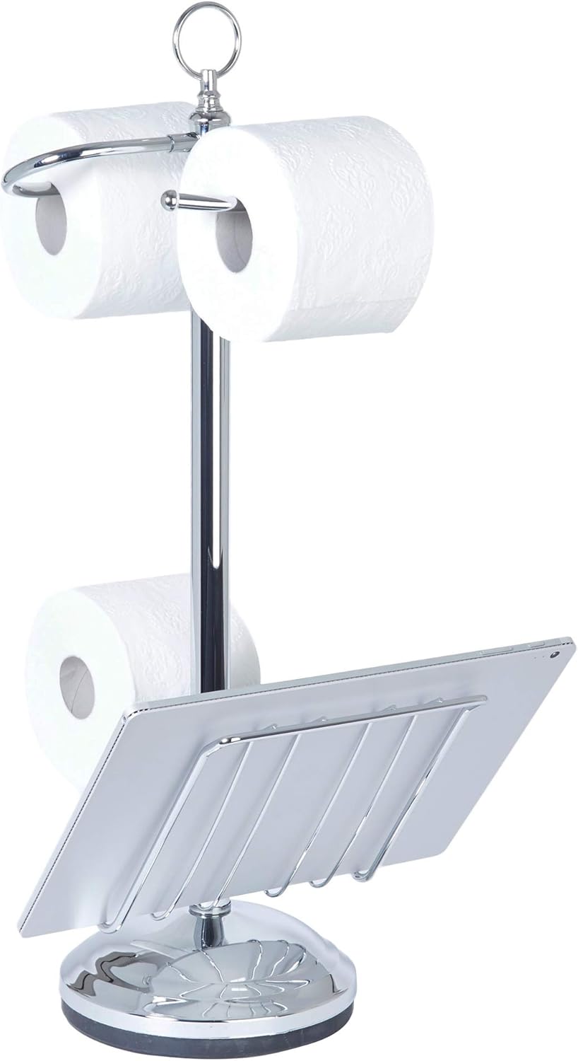 Toilet Valet Free Standing Toilet Tissue Holder and Dispenser, Chrome ...