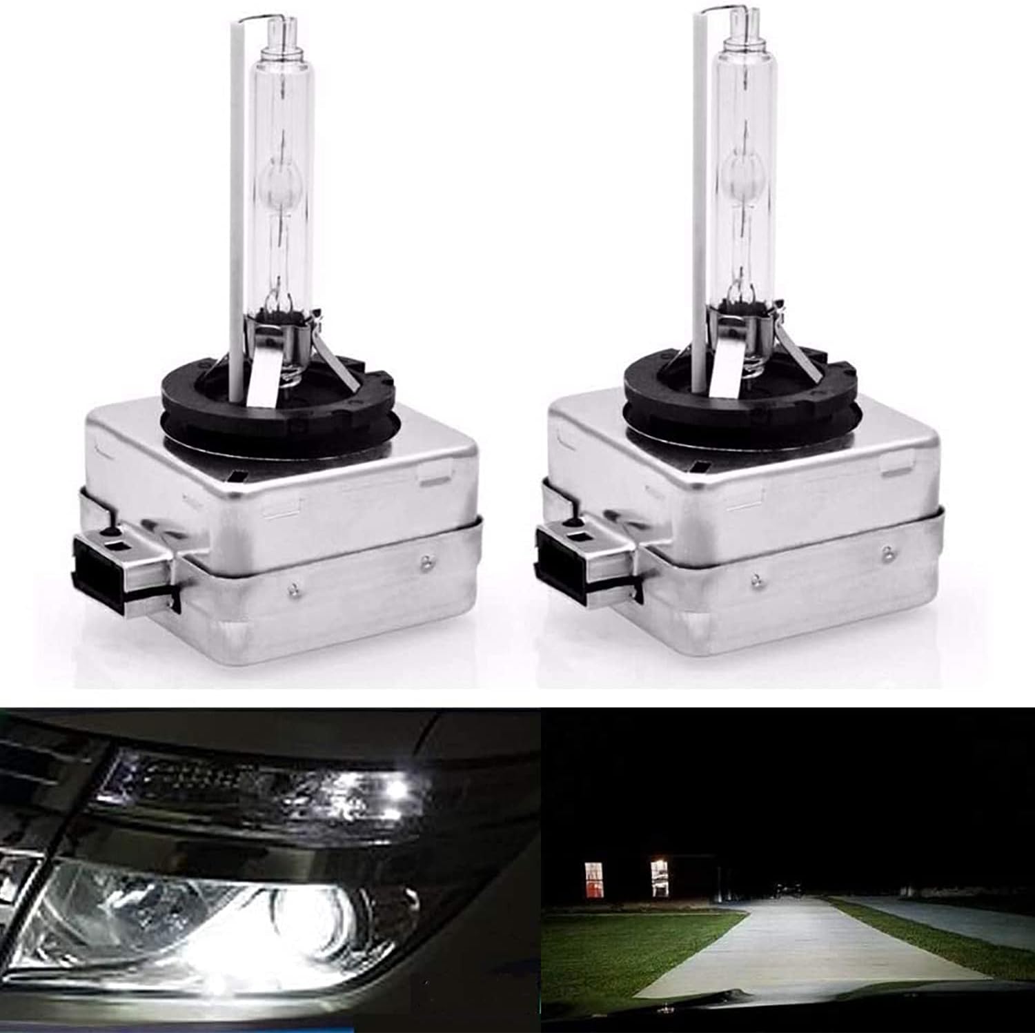 Xenon HID Headlight Bulbs -High Low Beam Replacement Lights HID Bulbs ...