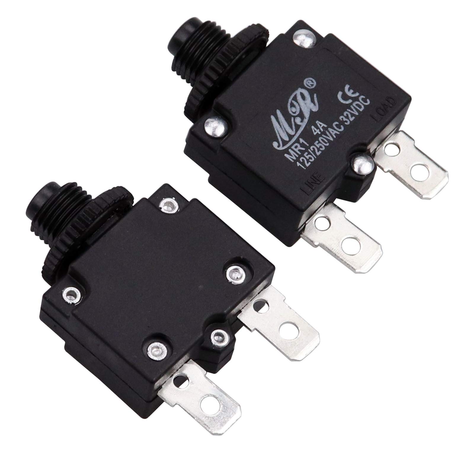 Snapklik.com : 4 Amps Thermal Circuit Breakers, 125/250V AC 32V DC Push ...