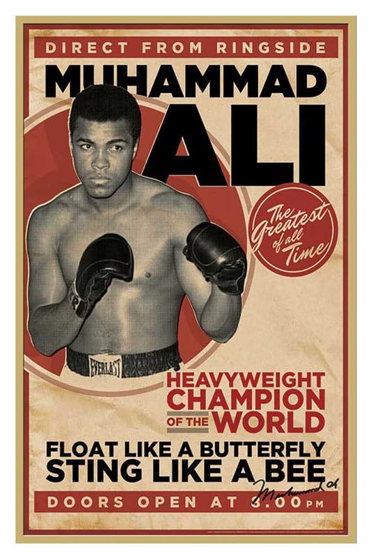 HK PRINTS Muhammad Ali Gym Motivational Wall Poster for Room (12x18 ...