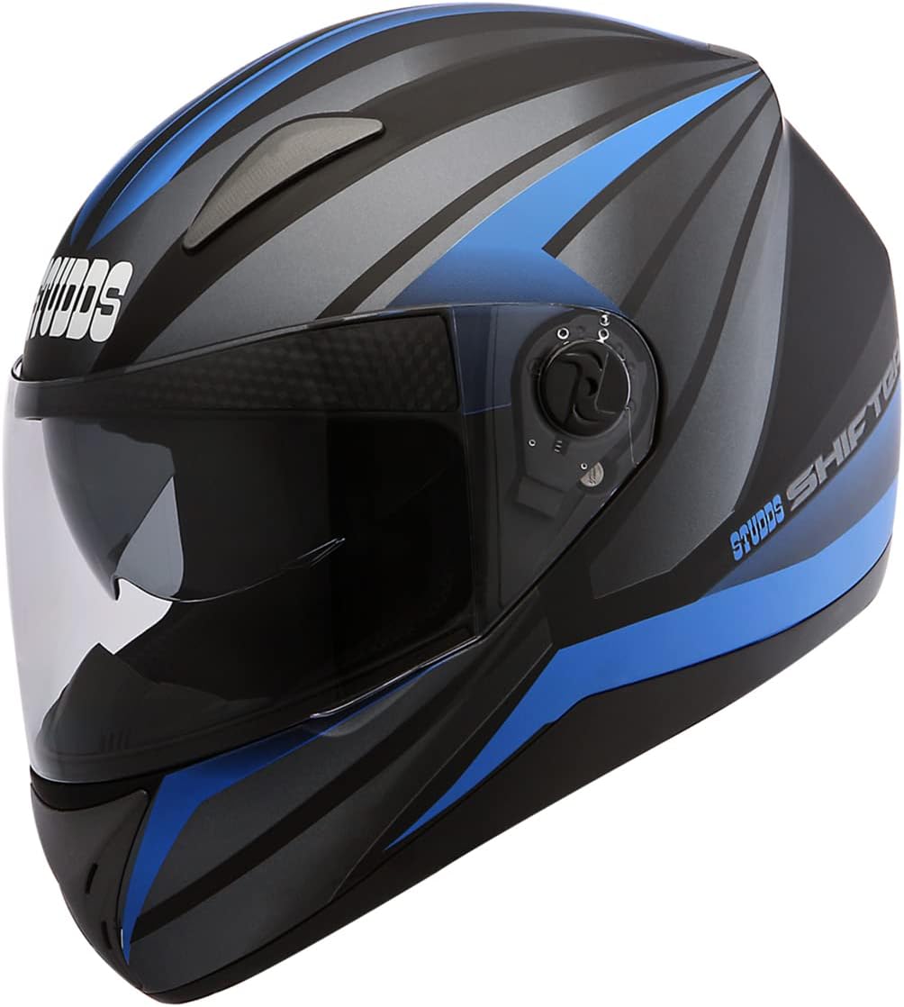 STUDDS SHIFTER D2 Full Face Helmet (Matt Black and Blue, XL) : Amazon ...