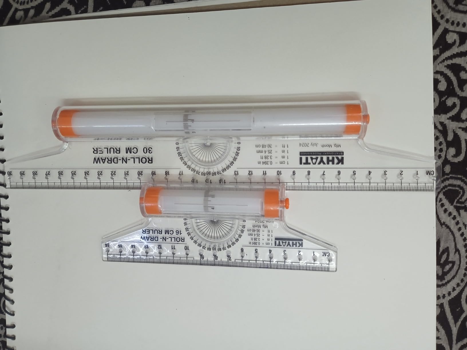 KHYATI Roll N Draw Ruler (16 cm and 30 cm)- Plastic Drafting Scale ...