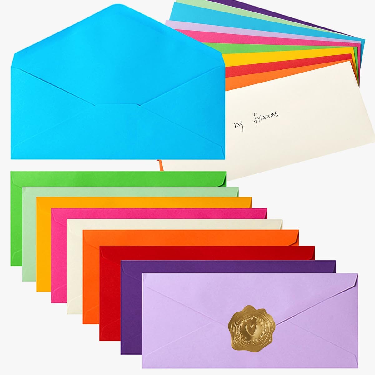 Amazon.com : 120-Pack #10 Business Mailing Colorful Envelopes in 6 ...
