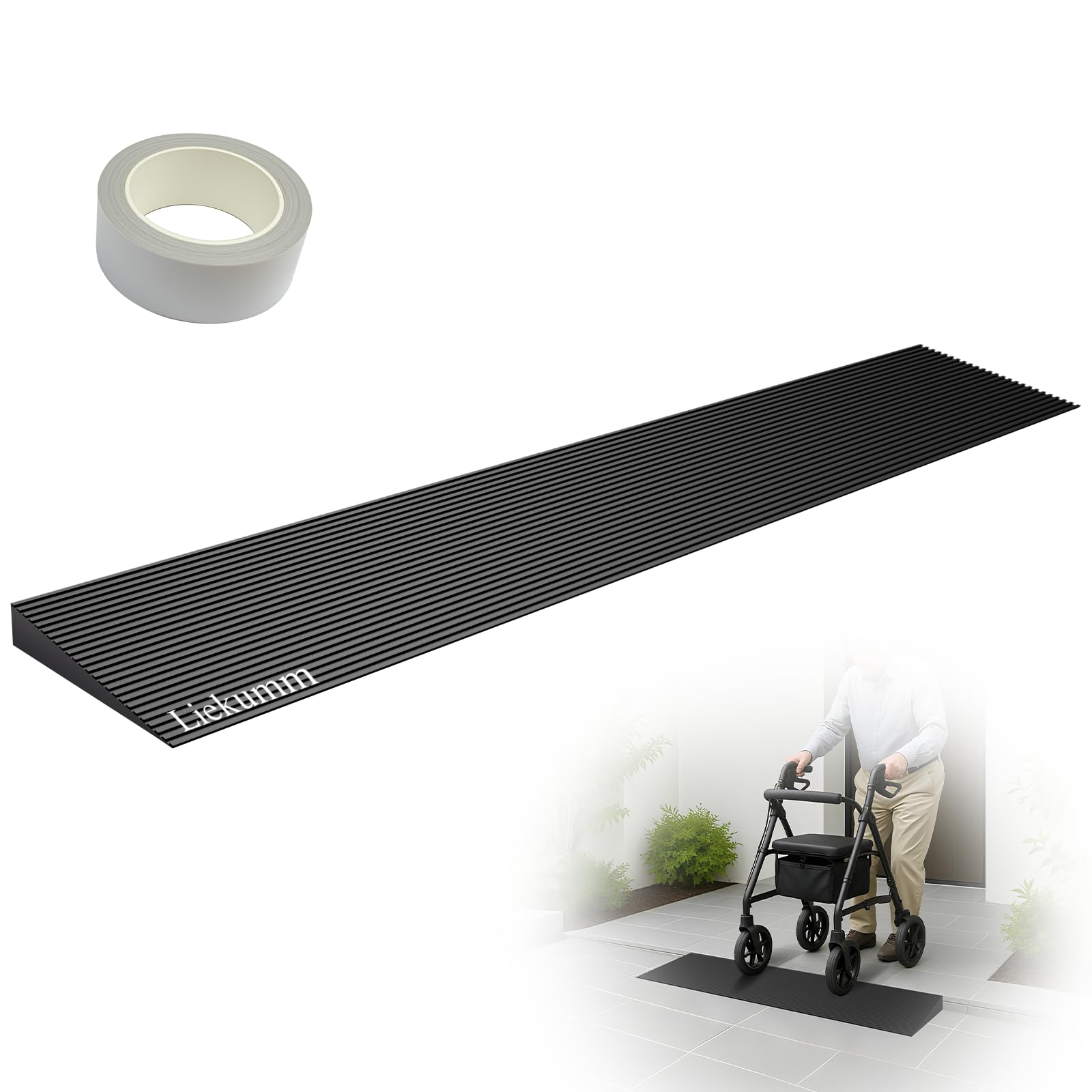 Snapklik.com : LIEKUMM 3/4" Rise Rubber Threshold Ramp For Doorways ...