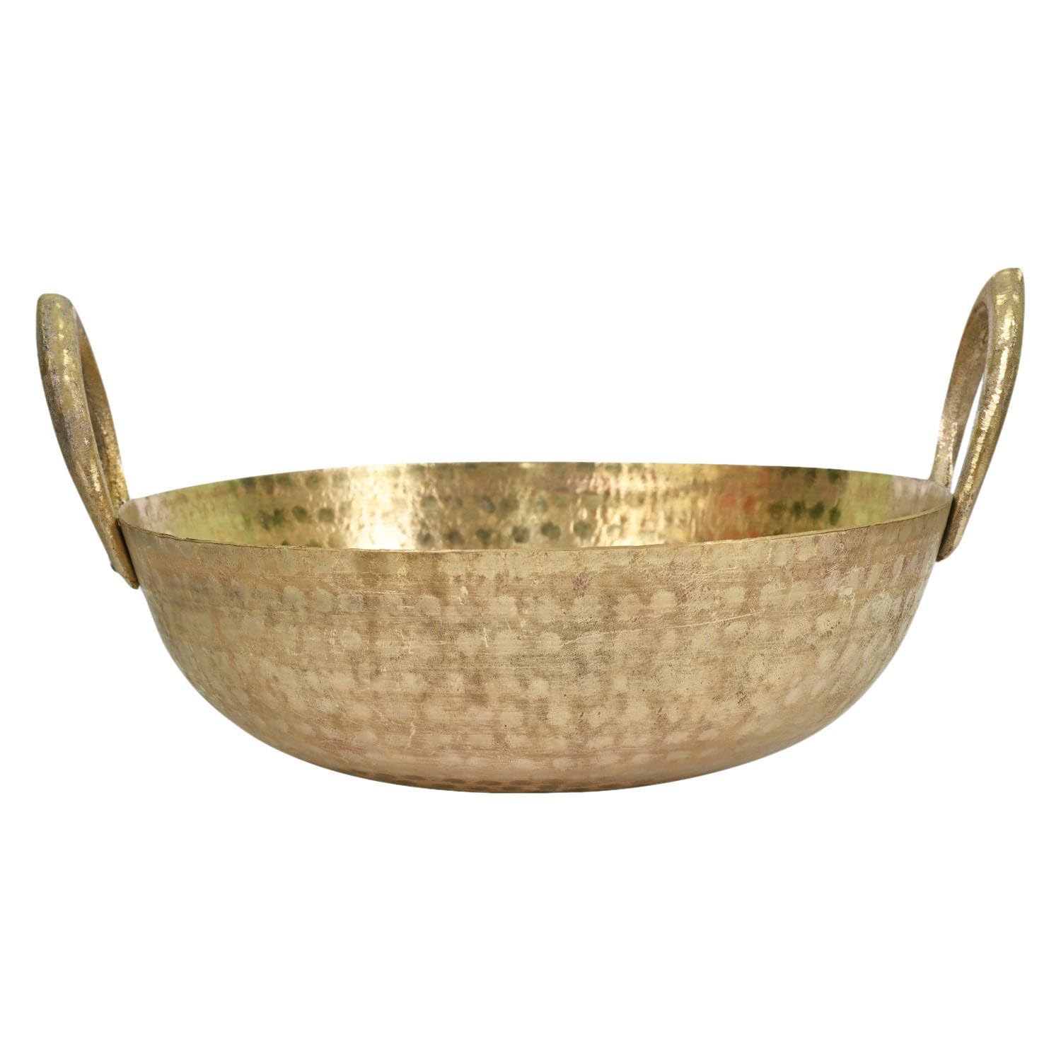 Sai Metal Store Pure Brass (Pital) Hand Made Heavy Hammered Kadhai ...