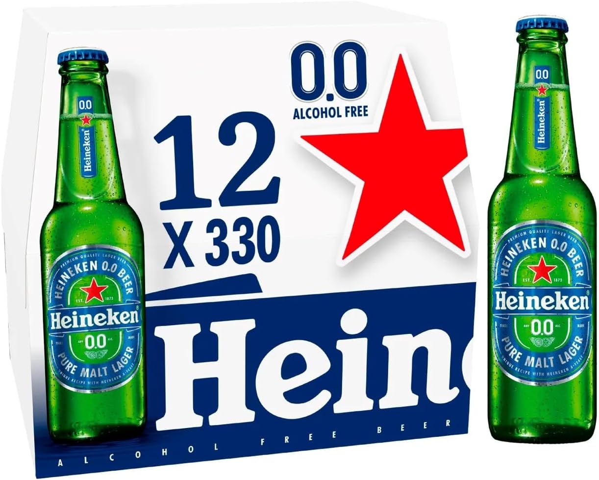 Heineken 0.0 Alcohol Free Beer Bottle 12 X 330Ml (Packaging may vary ...