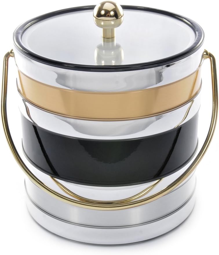 Amazon.com: Mr. Ice Bucket Black Tri Metal Ice Bucket, 3-Quart: Home ...