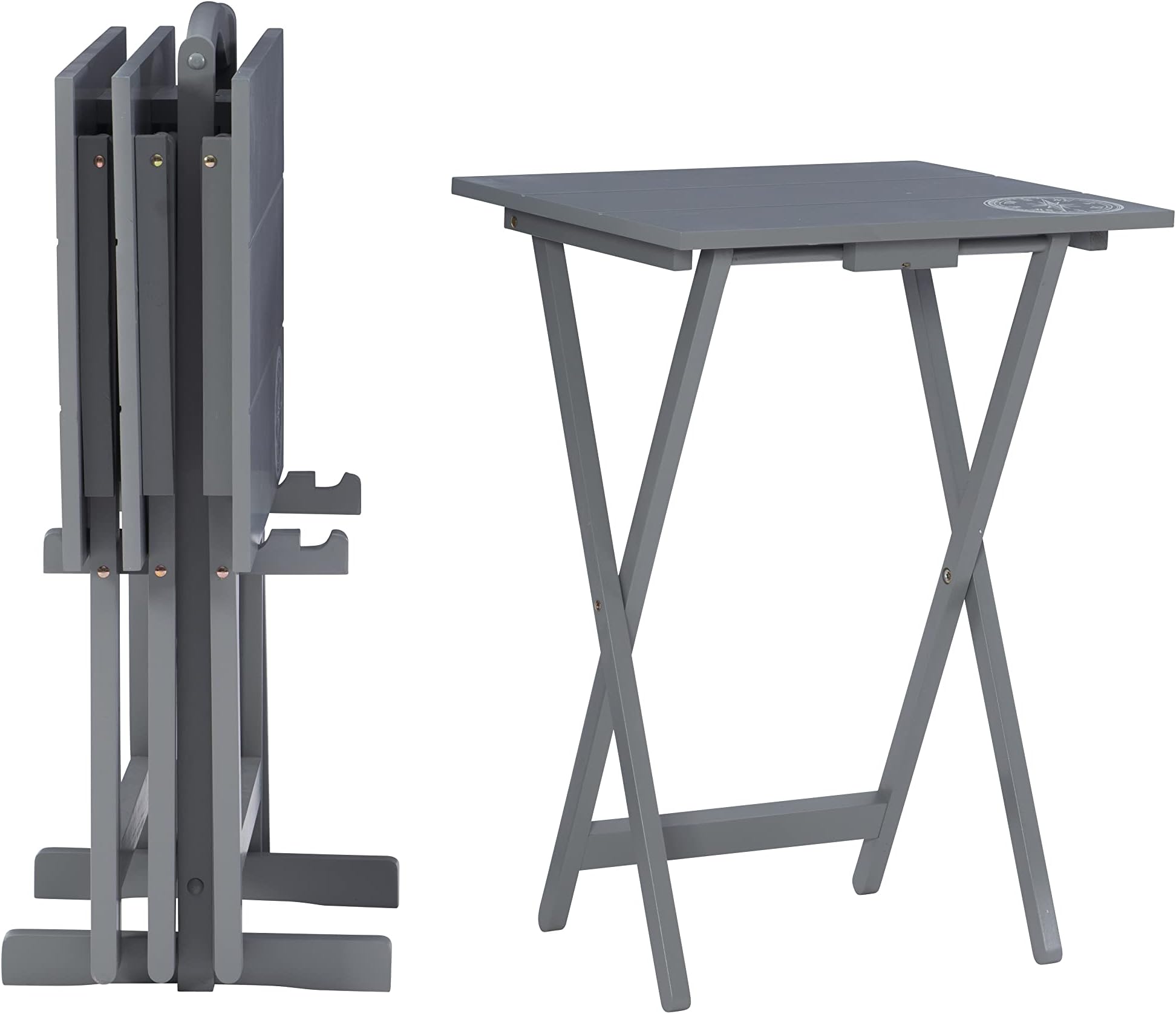 Amazon.com: Linon Home Décor SAMM TV, Gray Tray Table Set, : Home & Kitchen