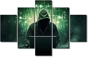 Amazon.com: Cyber Security Wall Art for Living Room Cyber Crime Hacker ...