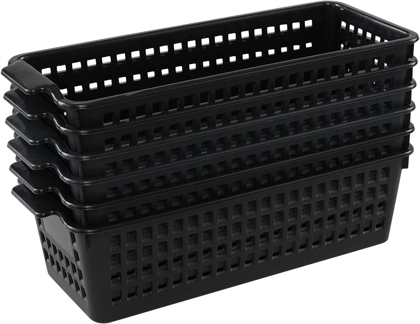 Amazon.com: Anbers Gray Small Plastic Storage Basket, Narrow Baskets ...