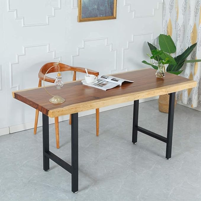 FURNISHIAA Sheesham Wood and Iron Study Table for Living Room, Ironwood ...