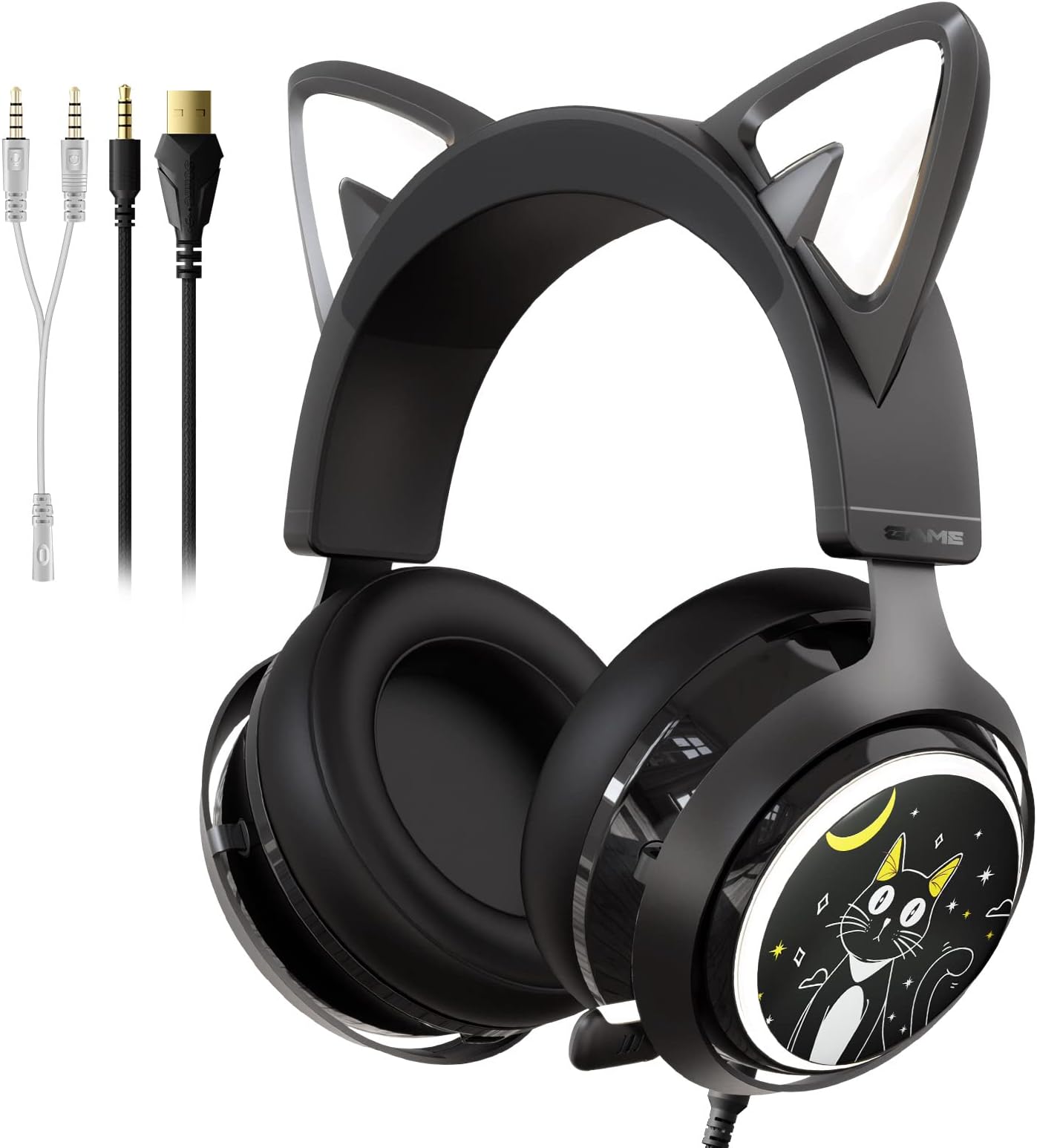 SOMIC GS510 Gaming Headset, Cat Ear Headset PC Gaming Headphones with ...