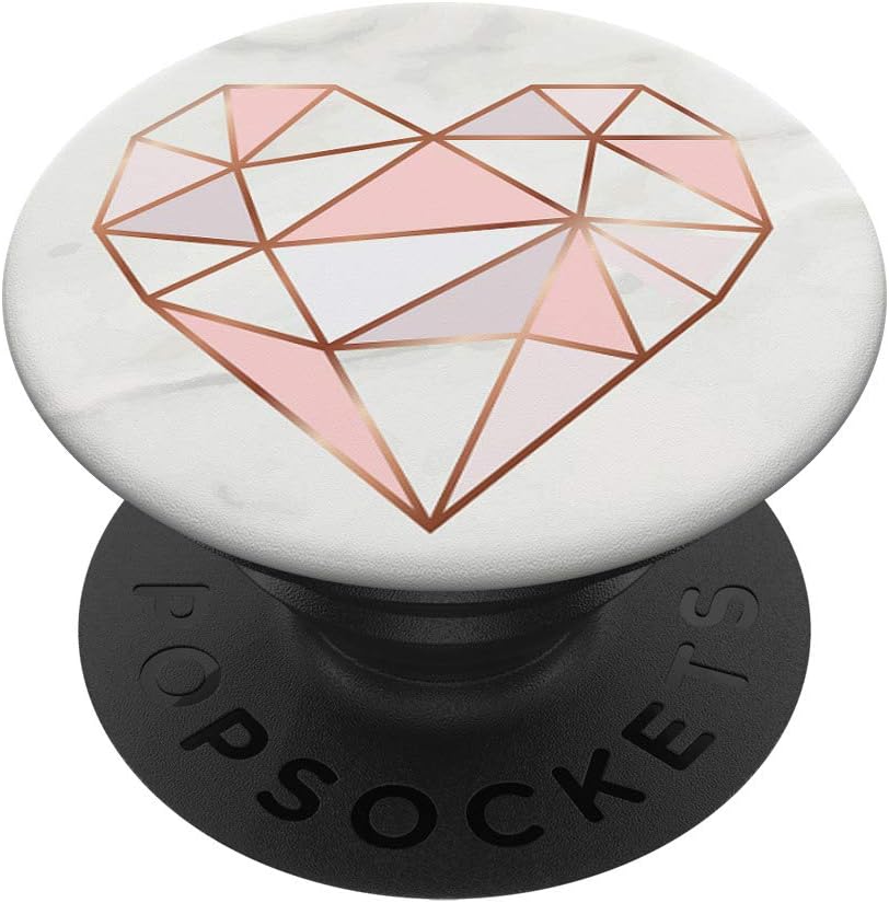Amazon.com: Cute Pink Heart Geometric PopSockets PopGrip: Swappable ...
